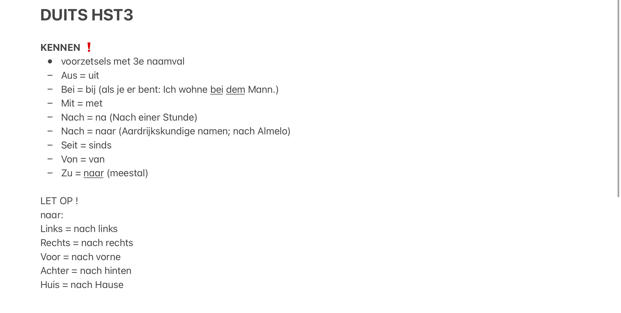 Aantekening Duits Na Klar! Duits Havo 3 HOOFDSTUK 3 grammatica (3e klas ...