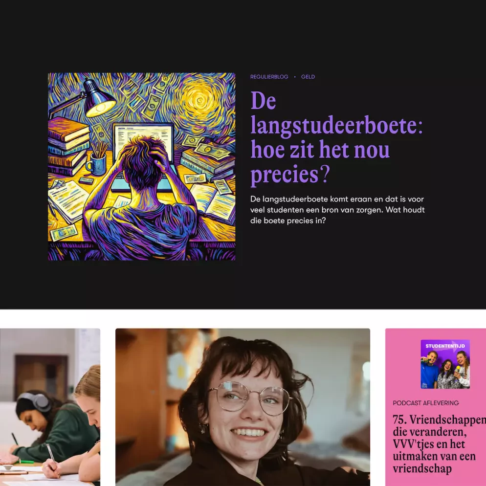 Studenten.com lanceert nieuw design!